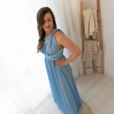 SATIN infinity ruha babakék | PiciButik